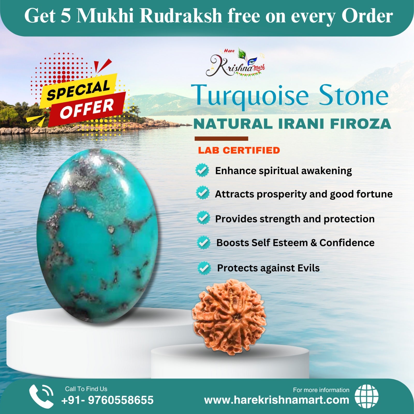 Certified Irani Firoza(Turquoise)| Original Turquoise Stone (Firoza ...